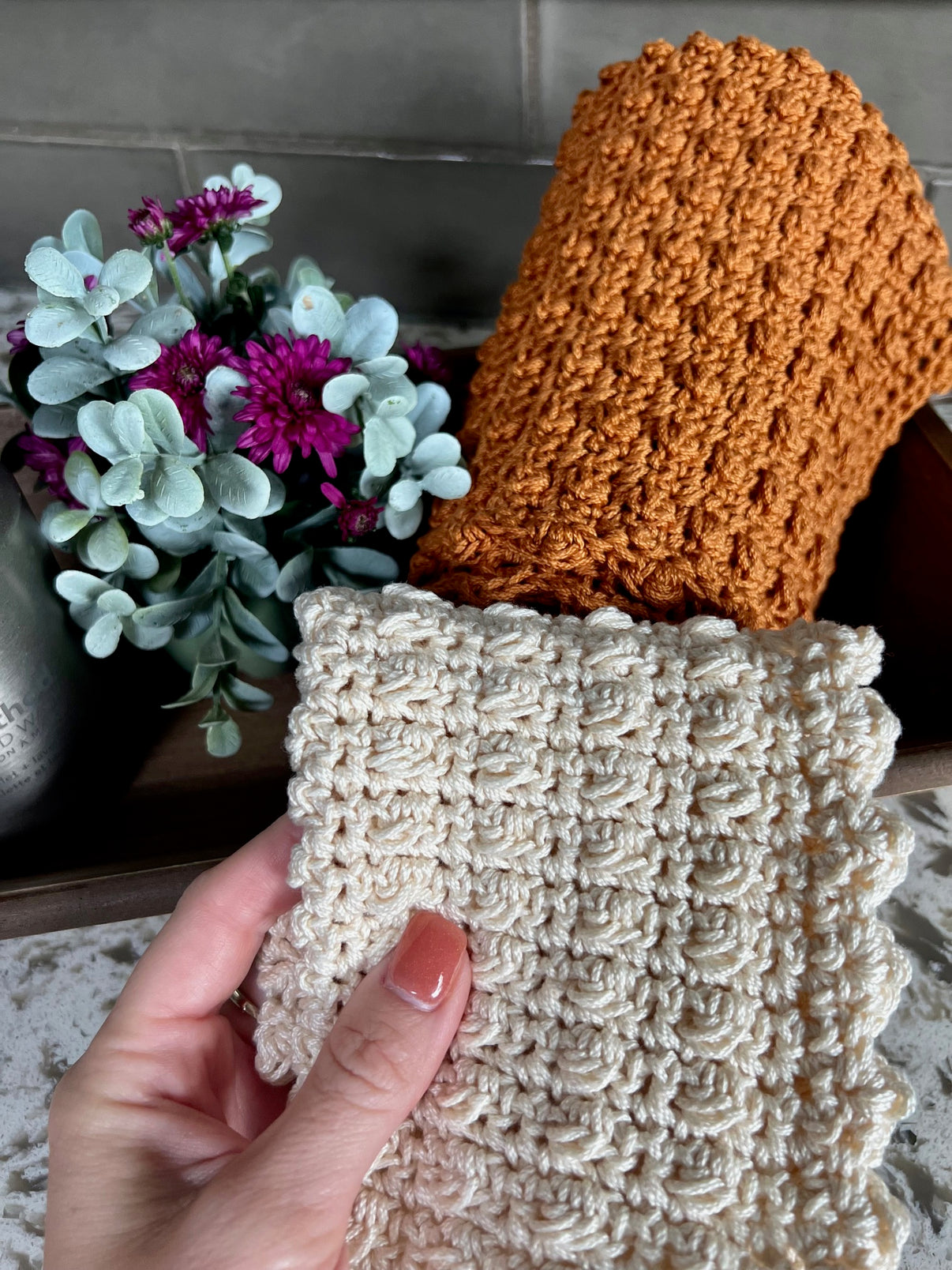 Autumn Berry Dish Cloth & Hand Towel Crochet Pattern – Cloud 9 Knots ...