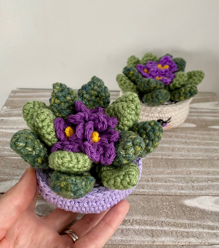 African Violet Crochet Pattern – Cloud 9 Knots Crochet Pattern Shop